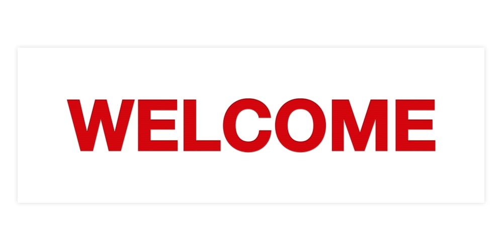 Basic Welcome Sign (White/Red) - Large - Walmart.com