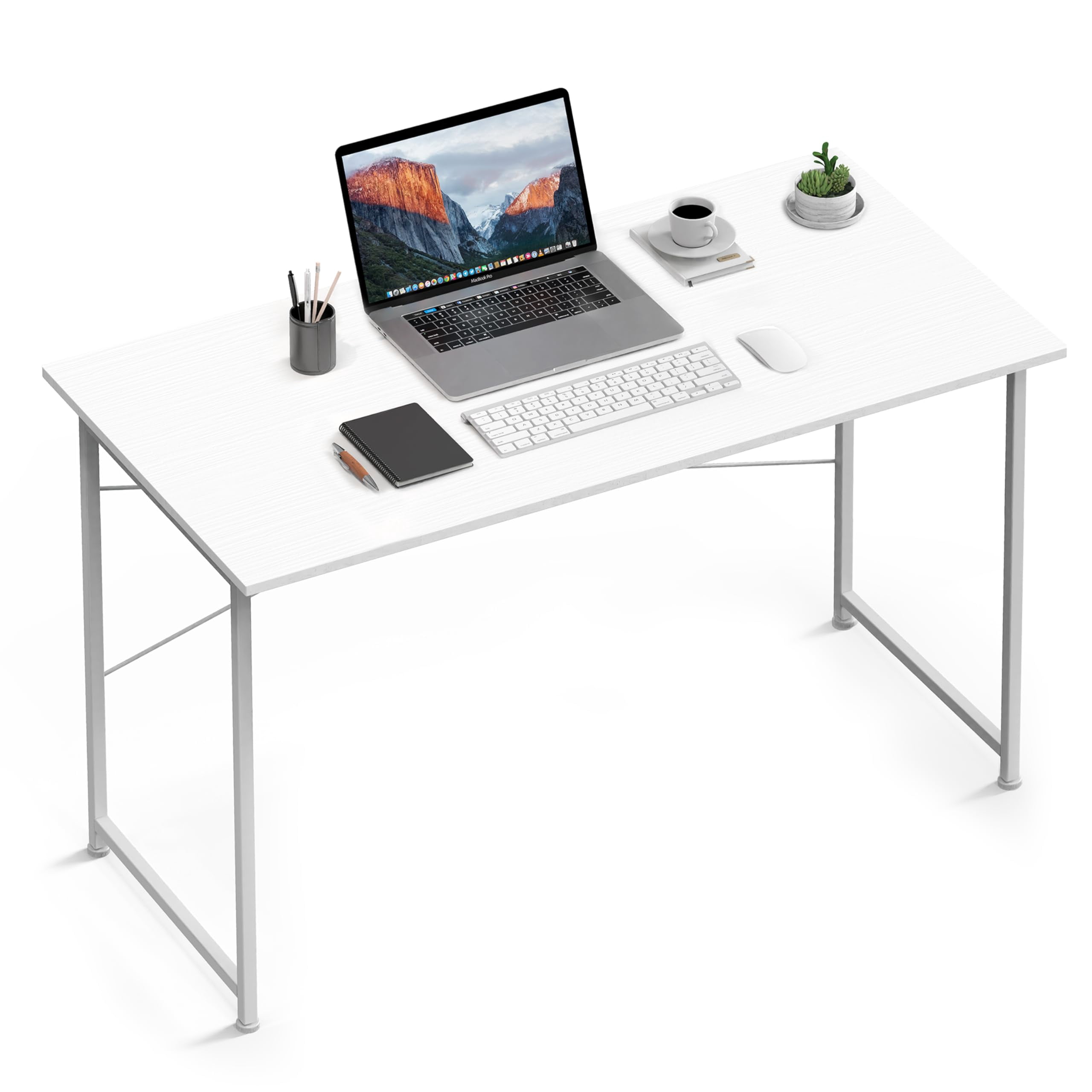 Basic White Writing Desk With Minimalist Design For Home Office Study ...