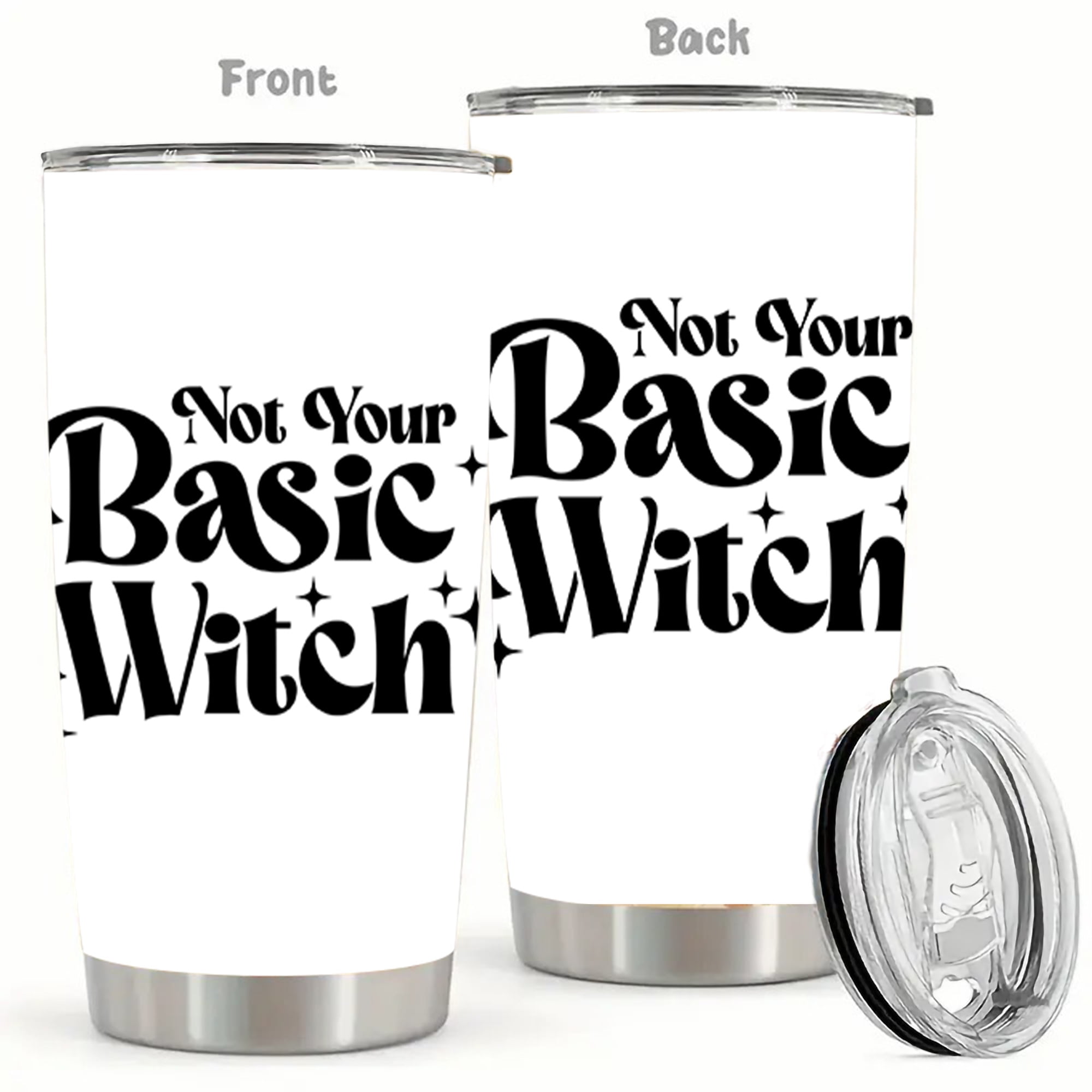 Not Your Basic Witch 1 pc 20oz Double Stainless Steel 3D Printed Thermoses,Special Gift for ...