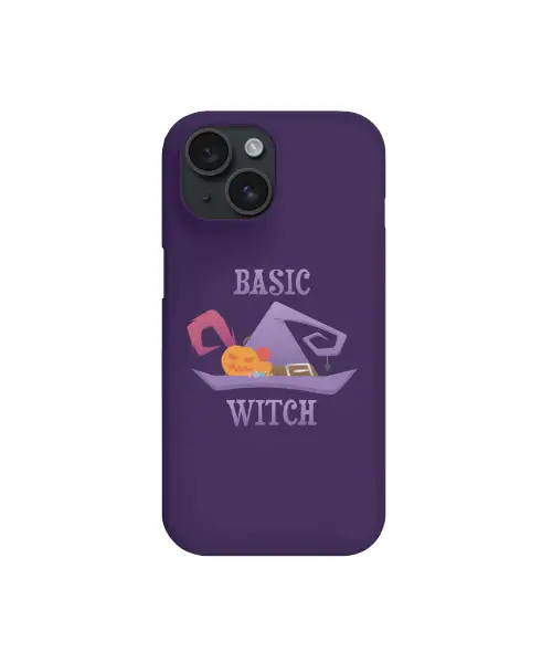 Basic Witch Funny Halloween Pumpkin Phone Case for iPhone 16 15 14 13 ...