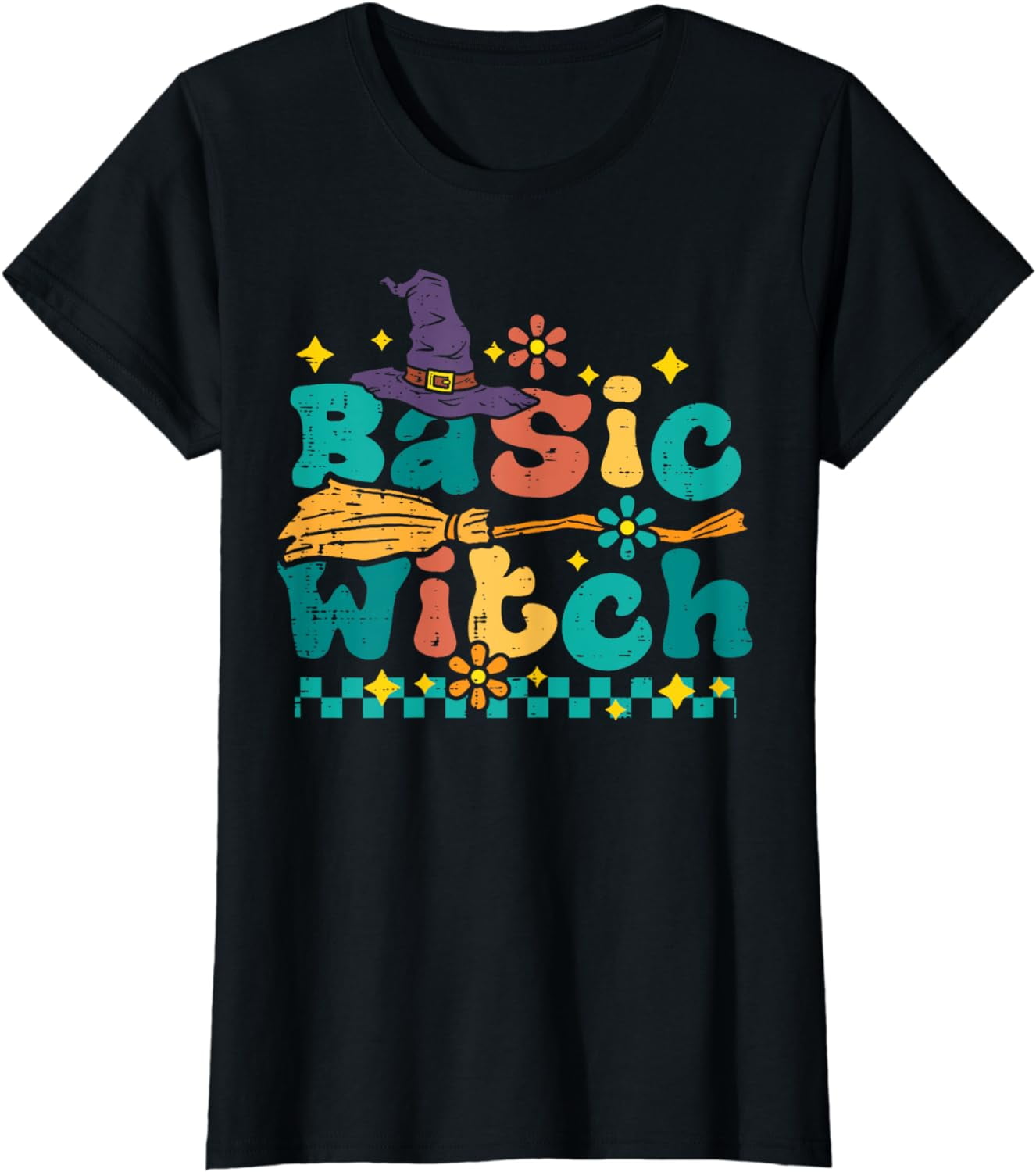 Basic Witch Groovy Funny Retro Halloween Costume Women Girls T-Shirt - Walmart.com