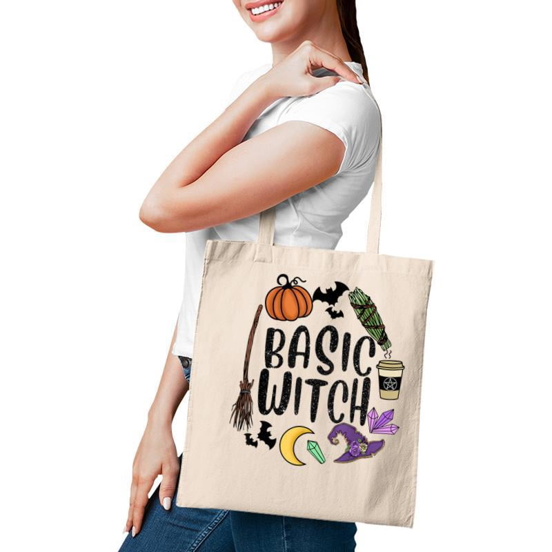 Basic Witch Hat Witches Pumpkin Moon Witchcraft Halloween V2 Tote Bag ...