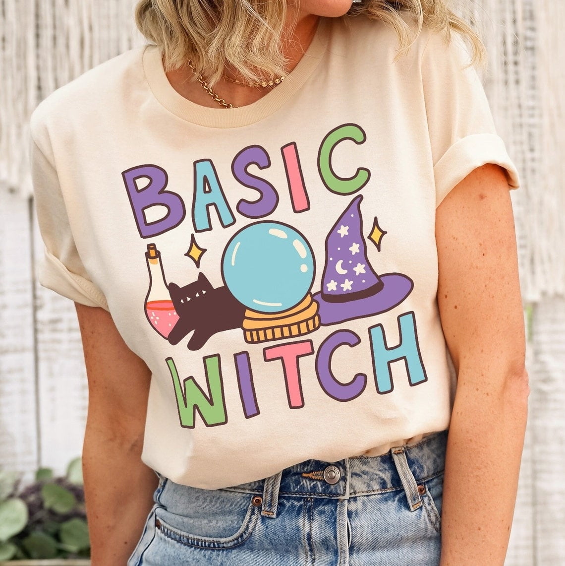 Basic Witch Tshirt, Retro Halloween Tee, Coven Halloween Spooky Shirts, Creepy Halloween Tee ...