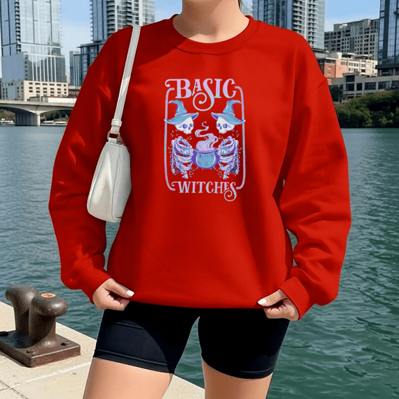 Basic Witches Funny Halloween Best Friends Gift Sweatshirt, up to Size 5XL - Walmart.com