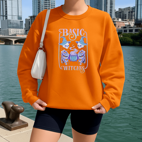 Basic Witches Funny Halloween Best Friends Gift Sweatshirt, up to Size ...