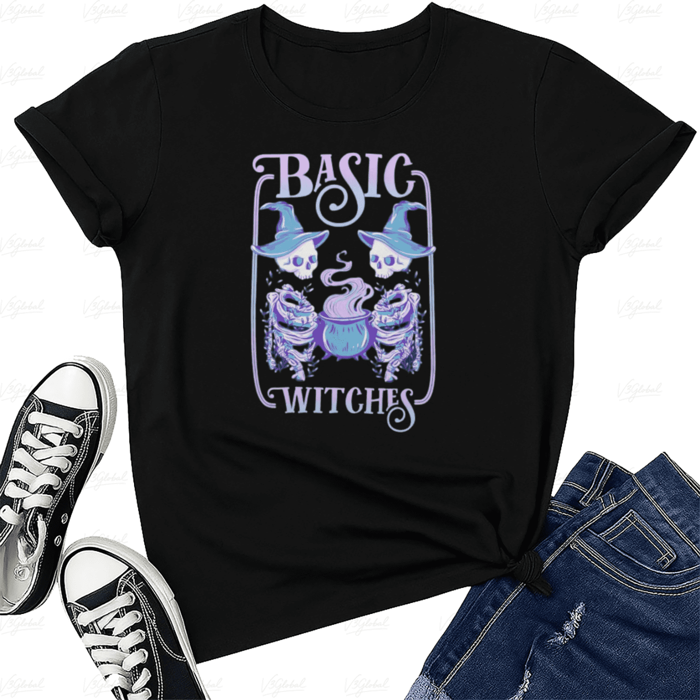 Basic Witches Funny Halloween Best Friends Gift Unisex T-Shirt, for Men & Women, up to Size 5XL ...