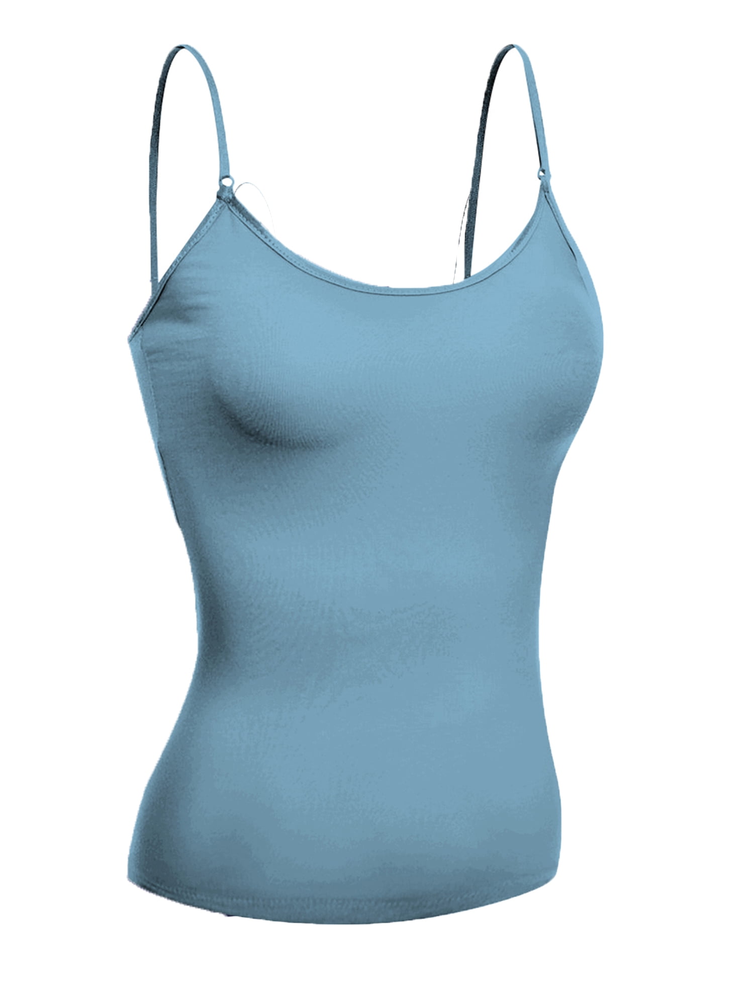 Basic Women Short Cami Built-In Shelf Bra - Denim Blue, L - Walmart.com