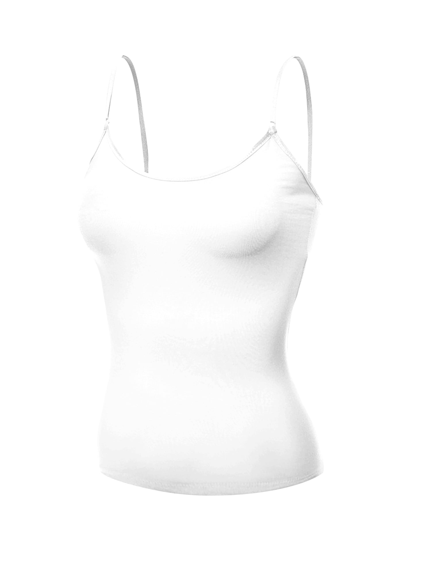 Basic Women Short Cami Built-In Shelf Bra - White, S - Walmart.com