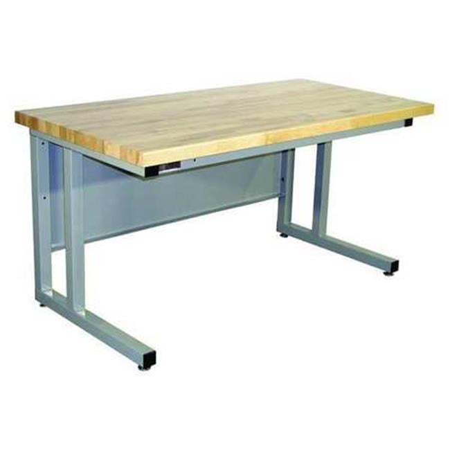 Basic Workstation Model Cantilever Heavy Duty, Solid Maple, Light Gray ...