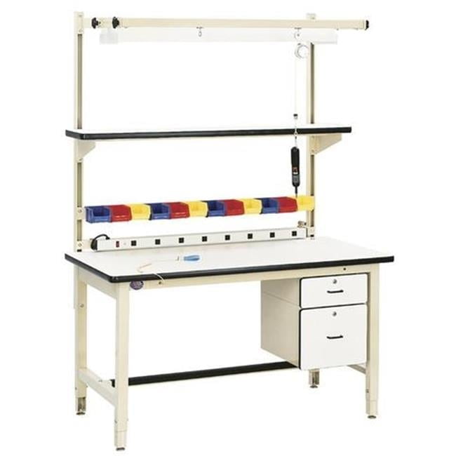 Basic Workstation Model Heavy Duty, Solid Maple, Light Gray Frame - 60 ...
