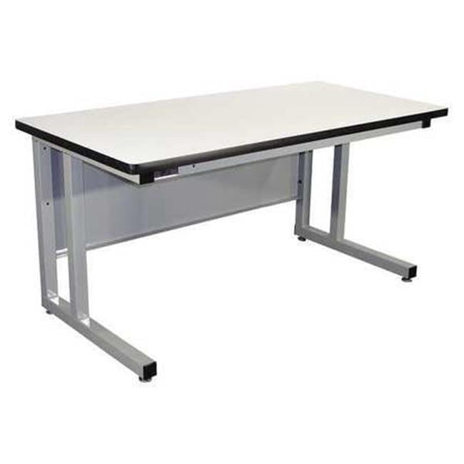 Basic Workstation Model Heavy Duty, White ESD Laminate with Black T ...