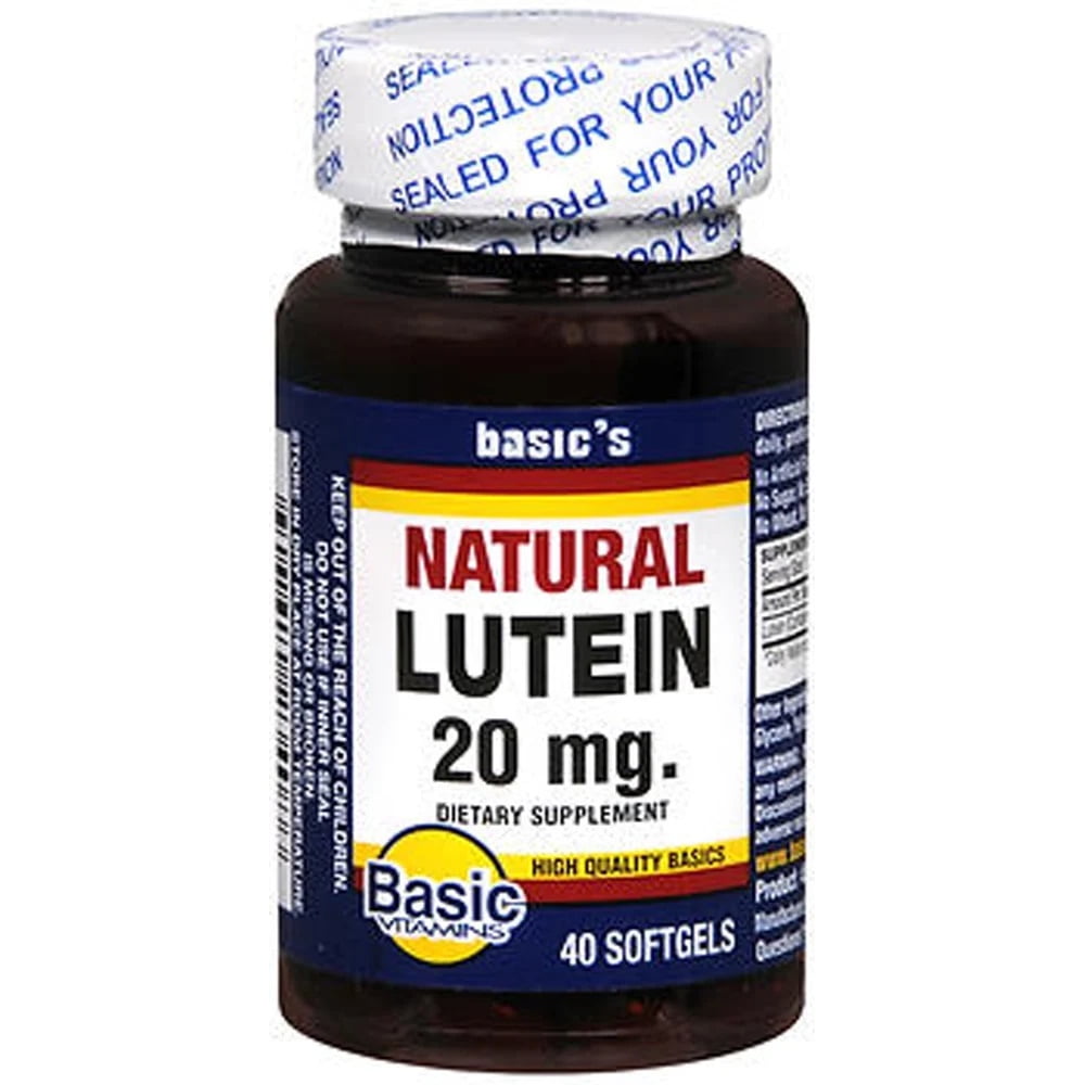 Basic's Vitamins Natural Lutein Softgels, 20 mg, 40 Count - Walmart.com
