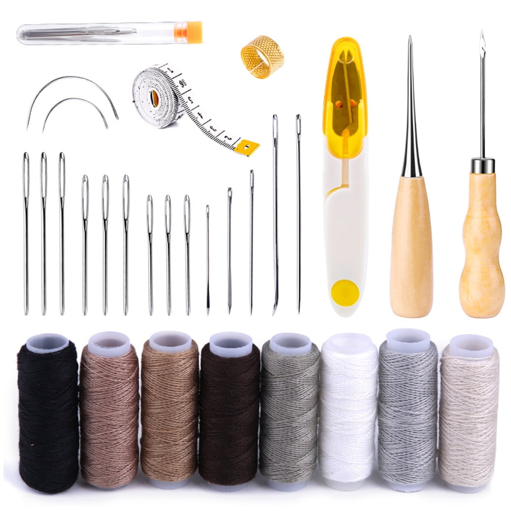 Basic1eatherWorking Tool with Waxed Thread, Sewing Needle, Stitching ...