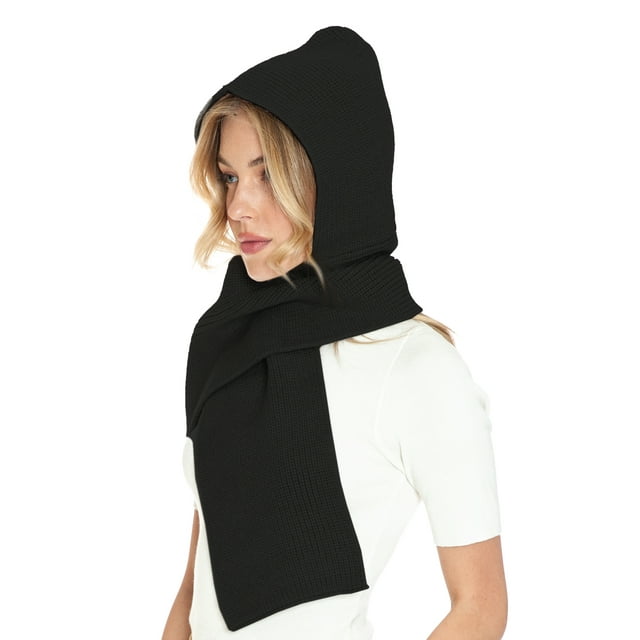 Basico 5 Colors Knitted Hooded Scarf for Women Men Winter Balaclava Ski ...