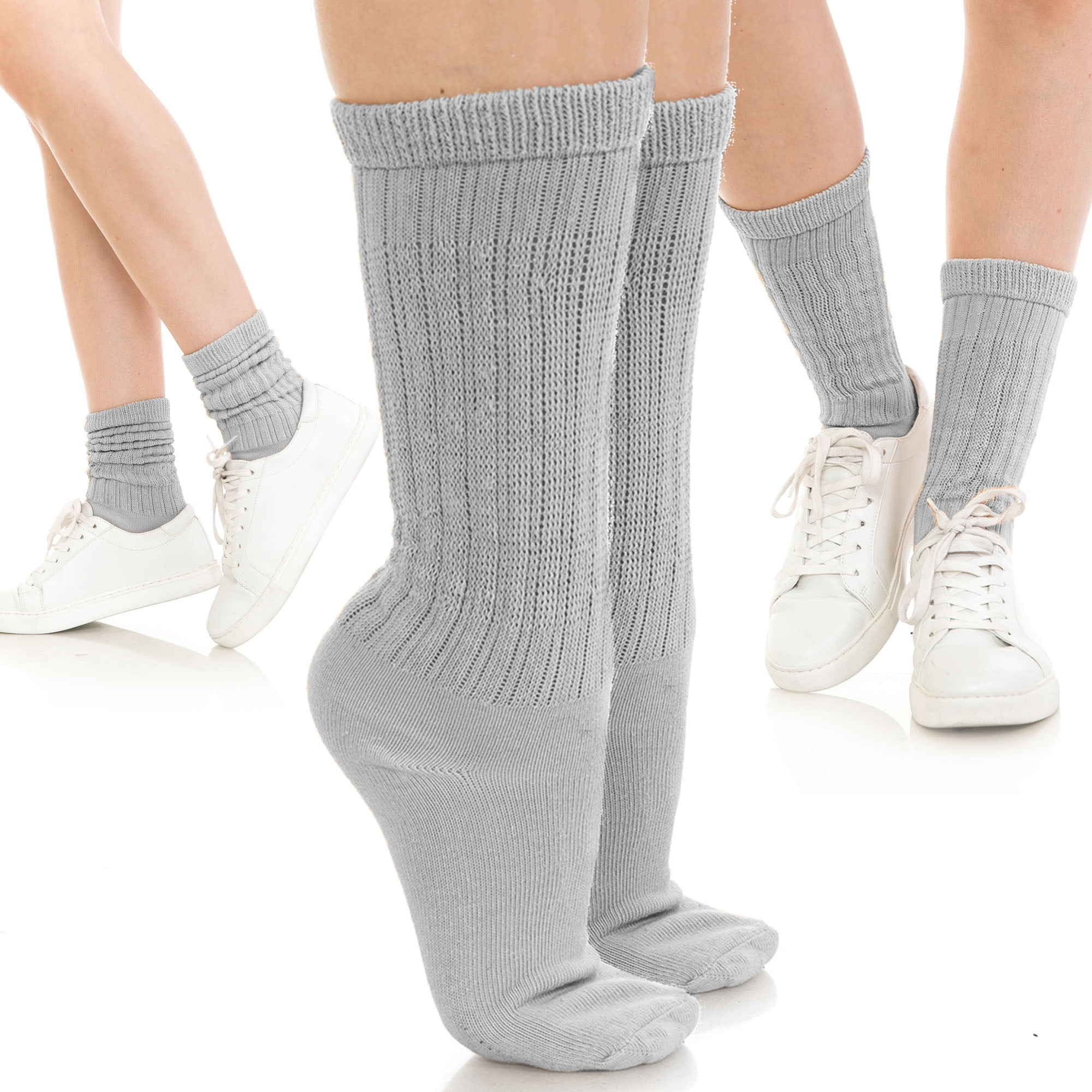 Basico Lightweight Slouchy socks for women | Grey Slouch Socks for ...