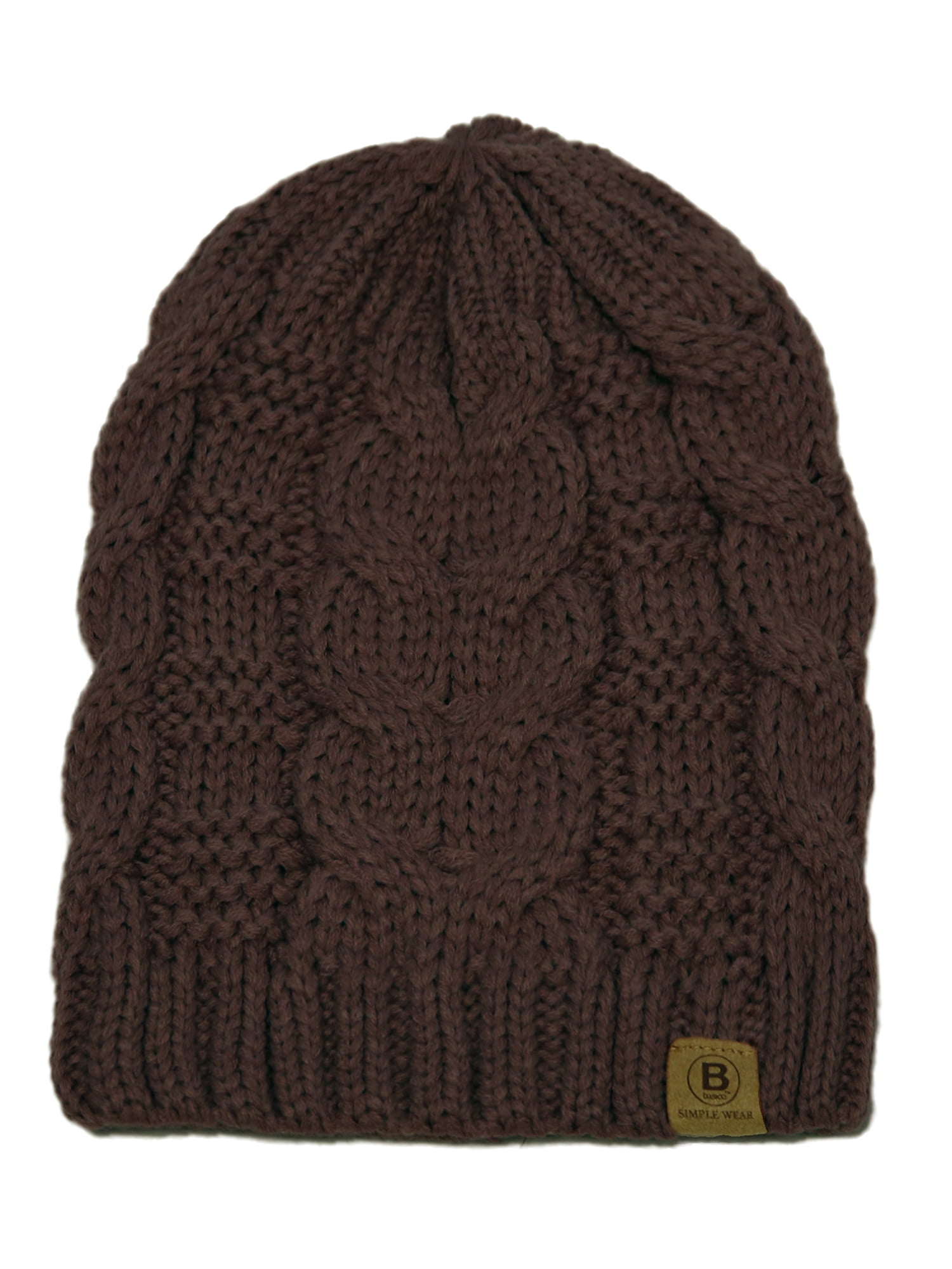 Basico Unisex Warm Crochet Soft Stretch Cable Knit Beanie - Walmart.com