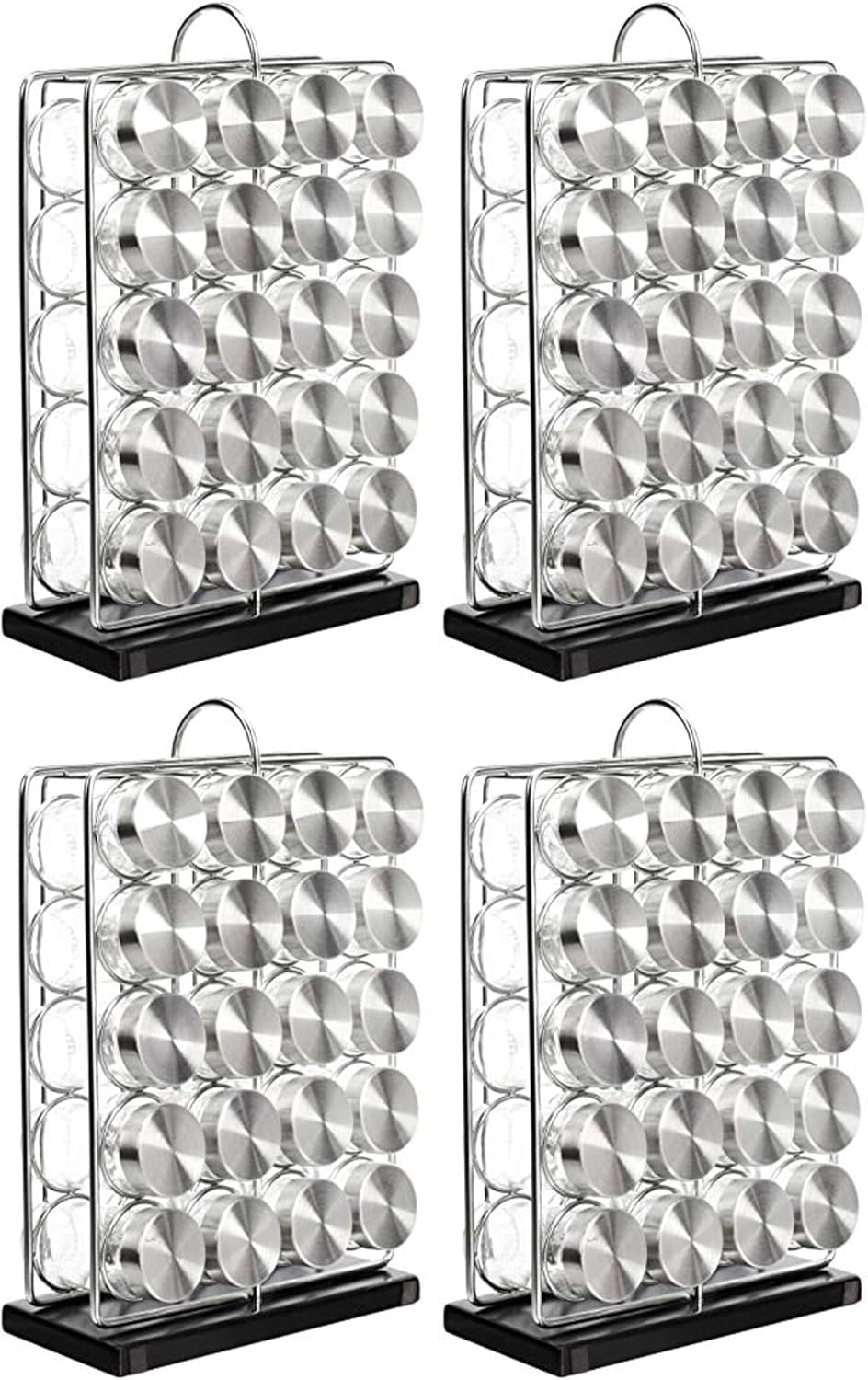 Basics 20 Jars Spice Organizer Rack, Silver (Pack of 4) - Walmart.com