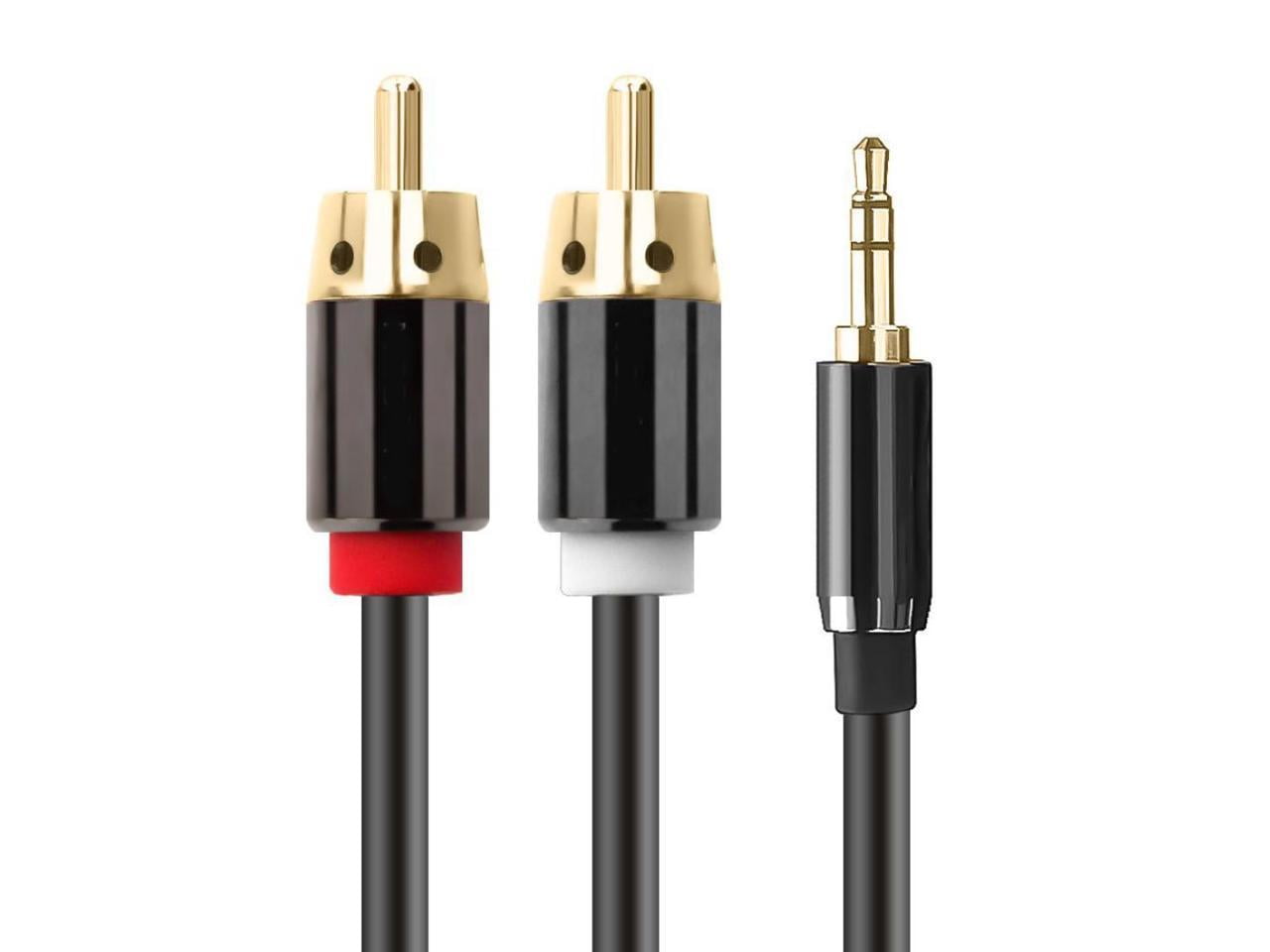 Basics 3.5mm to 2-Male RCA Adapter Audio Stereo Cable Audio input and ...