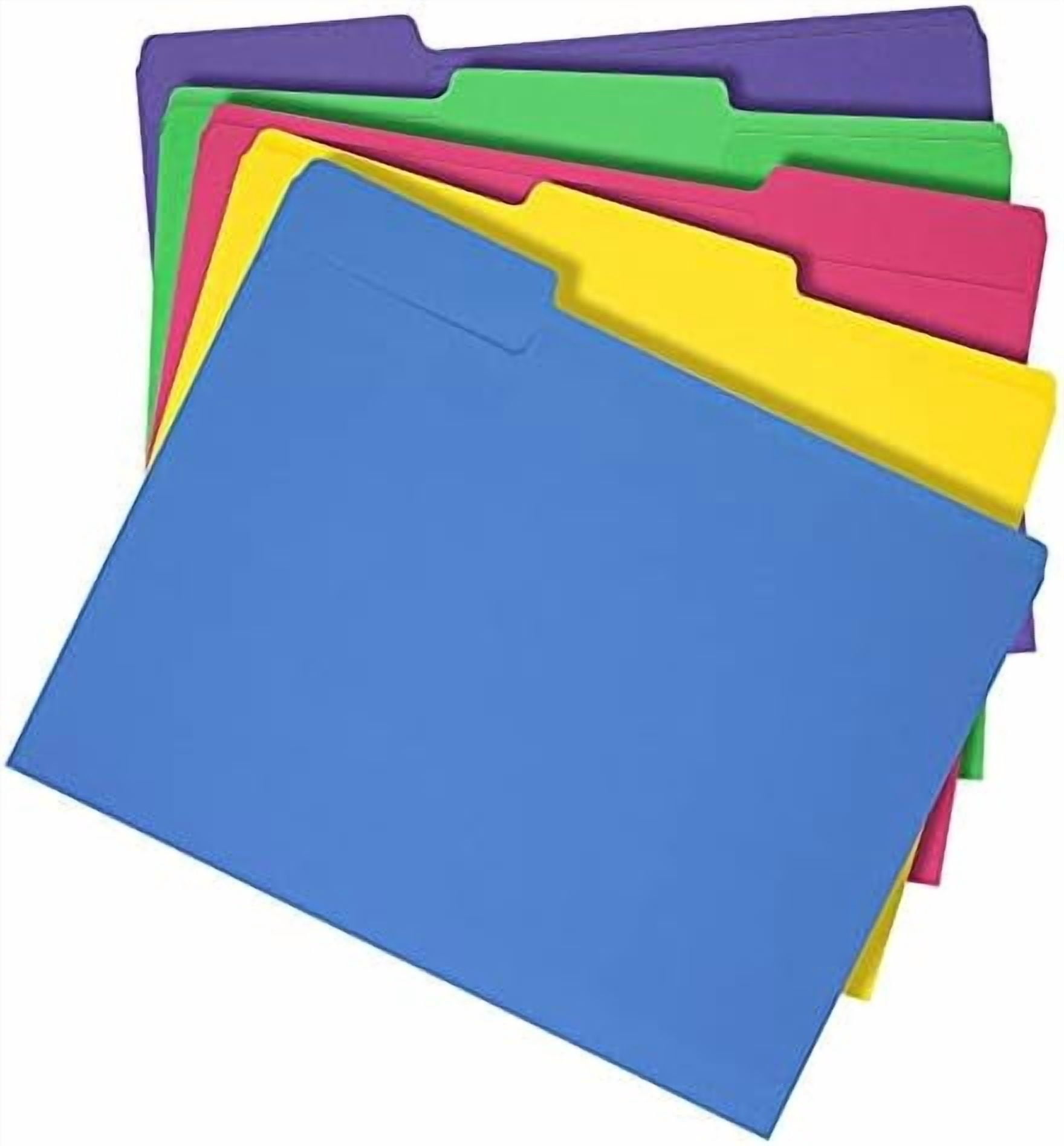 Basics 3 Tab Heavyweight Manila File Folders, Letter Size, Assorted ...