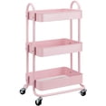 Basics 3-Tier Rolling Utility or Kitchen Cart, Lockable Wheels ...