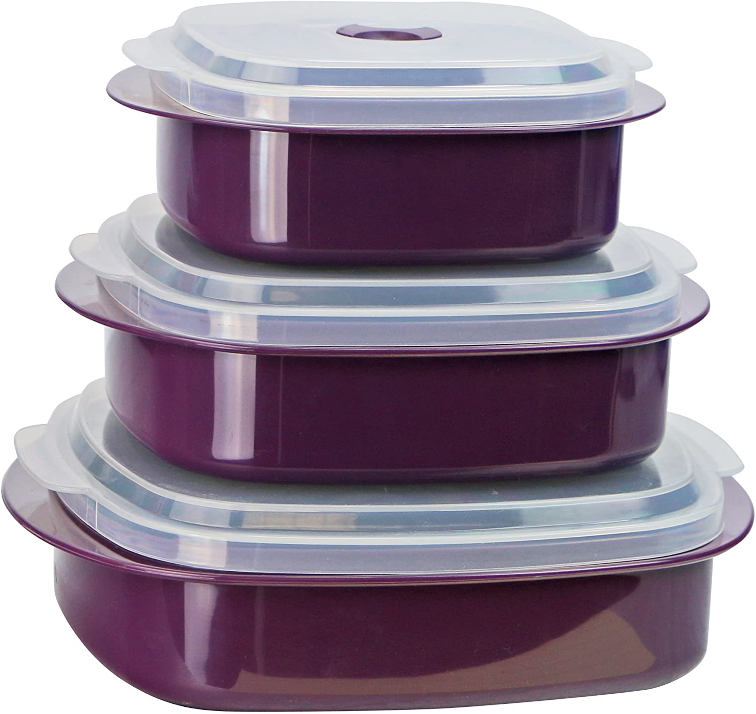 Basics 6-Piece Microwave Cookware Set - Steamer and Storage Dishes with ...