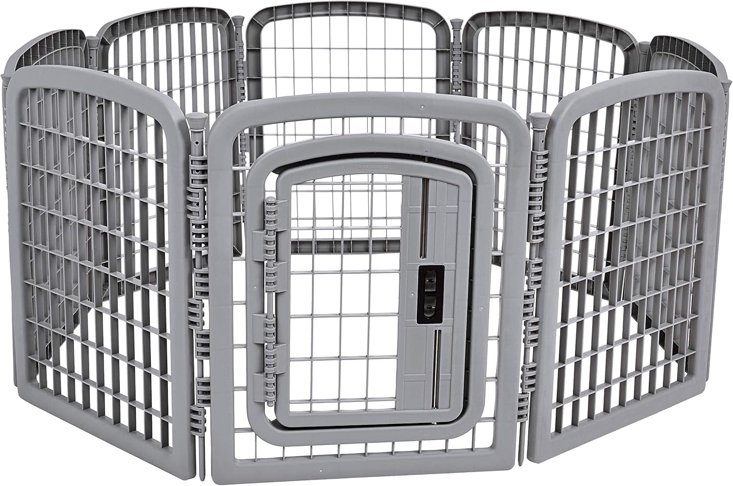 Basics 8-Panel Octagonal Plastic Pet Pen Fence Enclosure with Gate, 28 ...