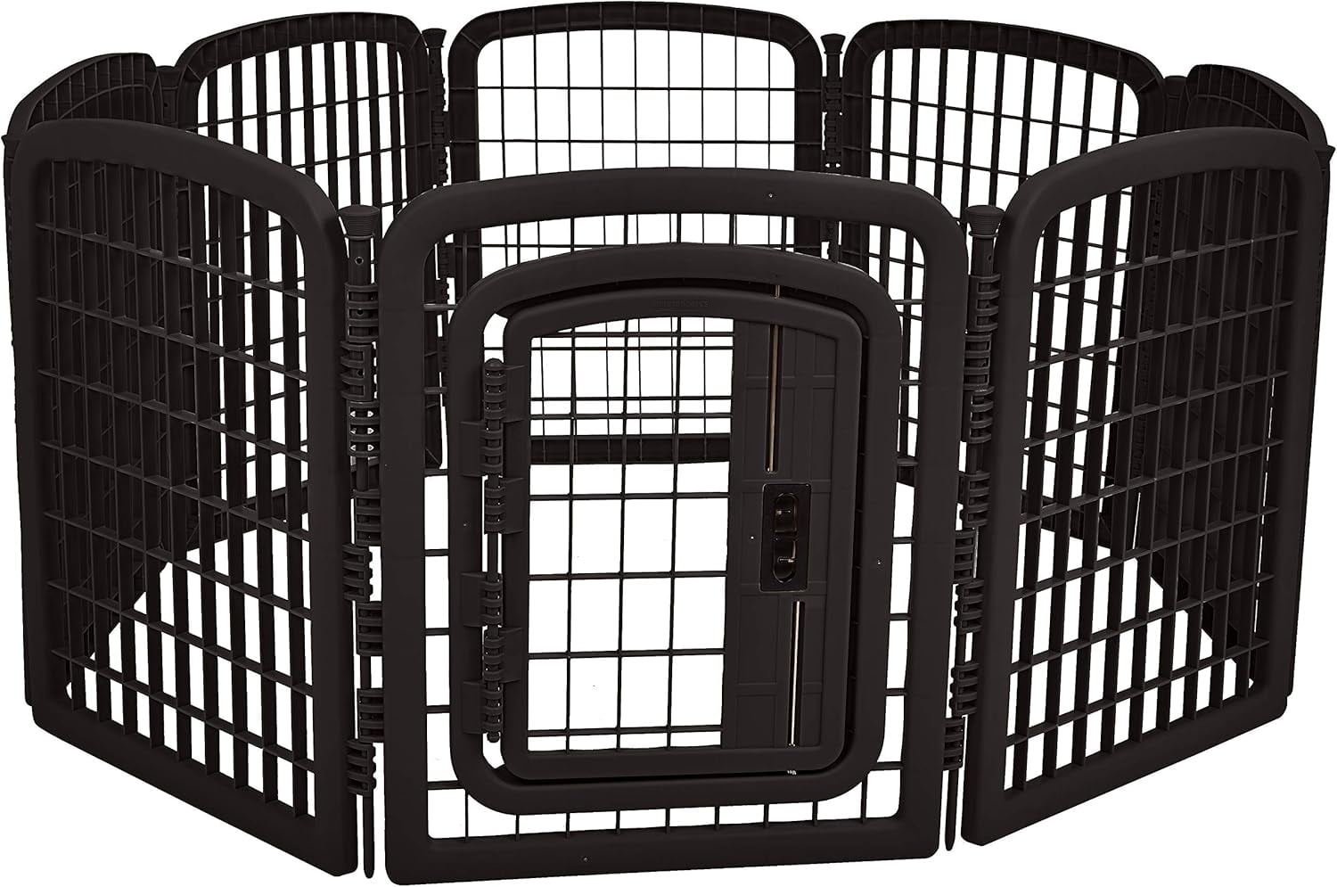 Basics 8-Panel Octagonal Plastic Pet Pen Fence Enclosure with Gate, 59 ...