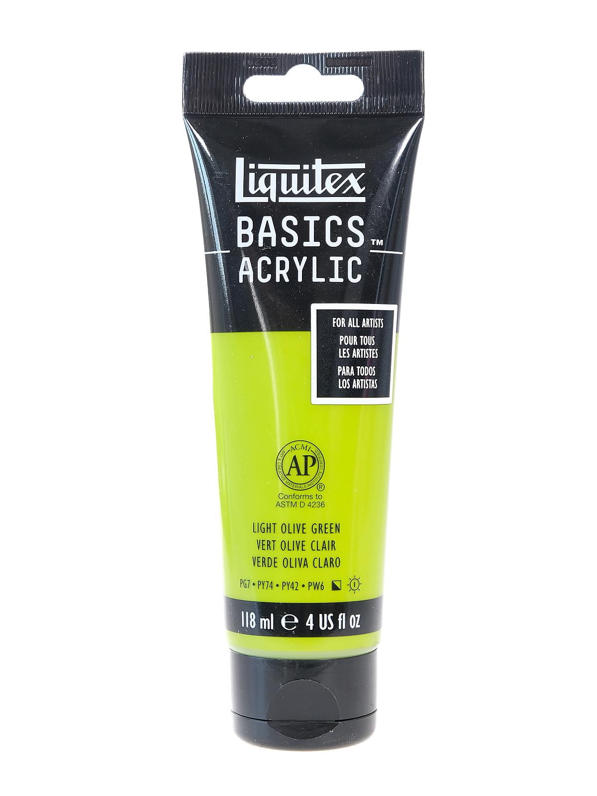 Basics Acrylics Colors light olive green, 4 oz., tube (pack of 3 ...