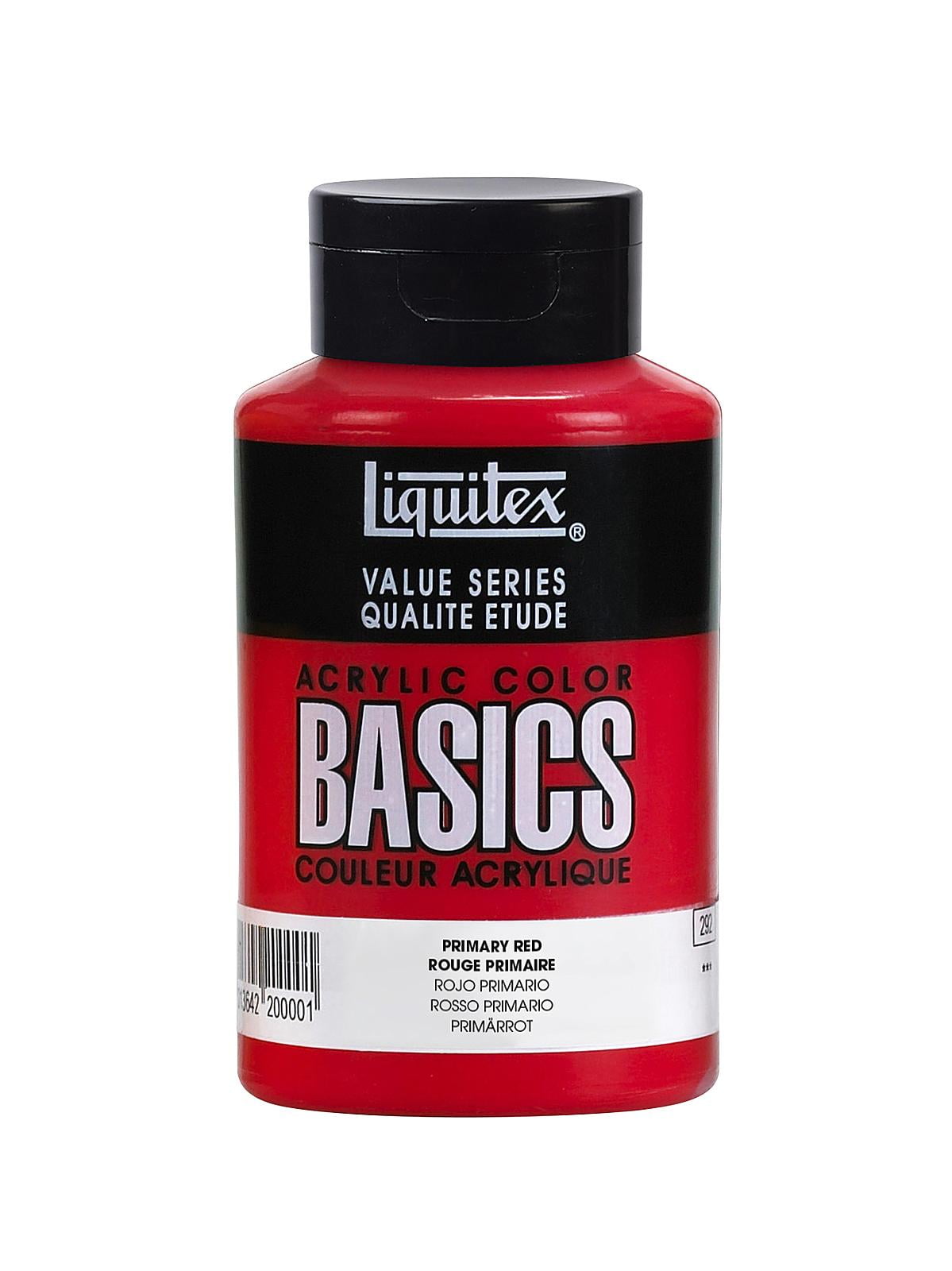 Basics Acrylics Colors primary red, 13.5 oz., flat cap squeeze bottle ...