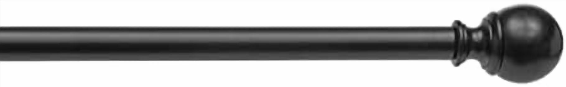 Basics Adjustable Curtain Rods for Windows, Round Finials, 1-Inch Rod ...