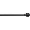 Basics Adjustable Curtain Rods for Windows, Round Finials, 1-Inch Rod ...