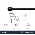 Basics Adjustable Curtain Rods for Windows, Round Finials, 1-Inch Rod ...