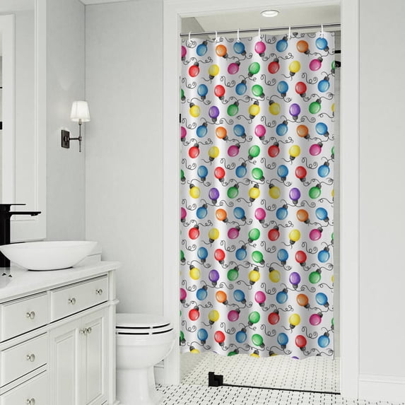 Basics Bathroom Shower Curtain, Water Resistant Fabric with Grommets ...