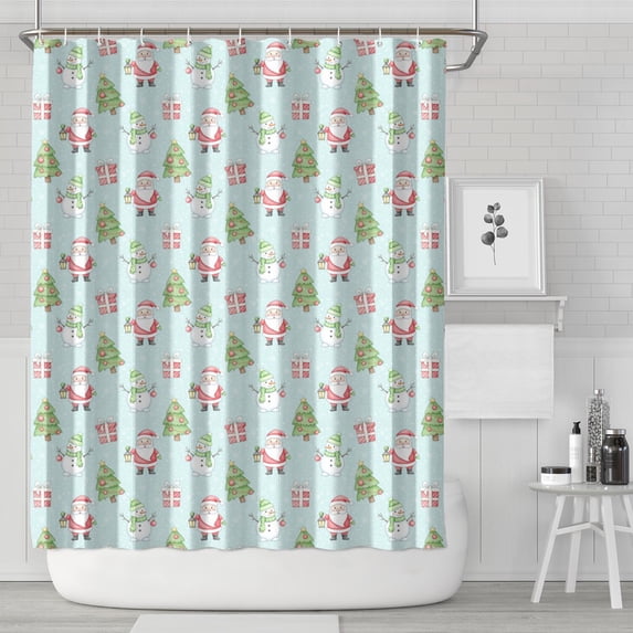Basics Bathroom Shower Curtain, Water Resistant Fabric with Grommets ...