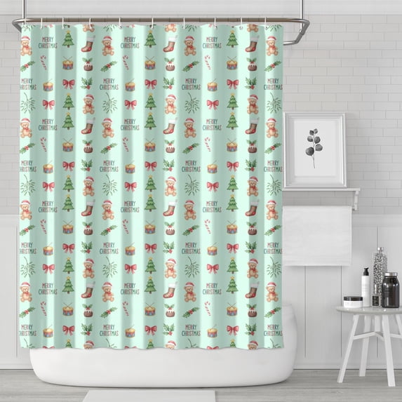 Basics Bathroom Shower Curtain, Water Resistant Fabric with Grommets ...
