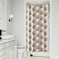 Basics Bathroom Shower Curtain, Water Resistant Fabric with Grommets ...