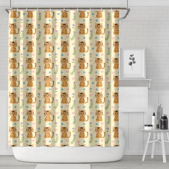Basics Bathroom Shower Curtain, Water Resistant Fabric with Grommets ...