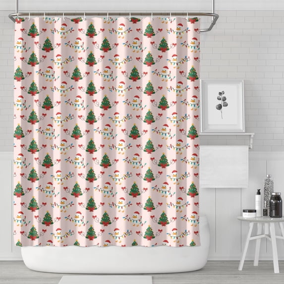 Basics Bathroom Shower Curtain, Water Resistant Fabric with Grommets ...