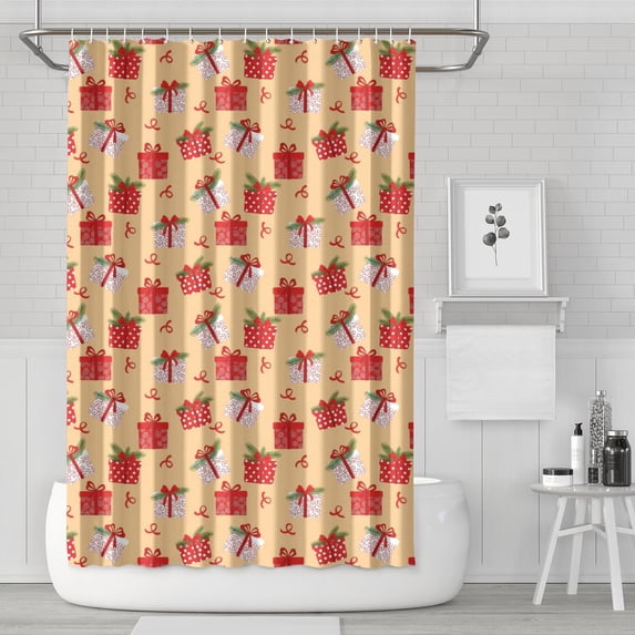 Basics Bathroom Shower Curtain, Water Resistant Fabric with Grommets ...