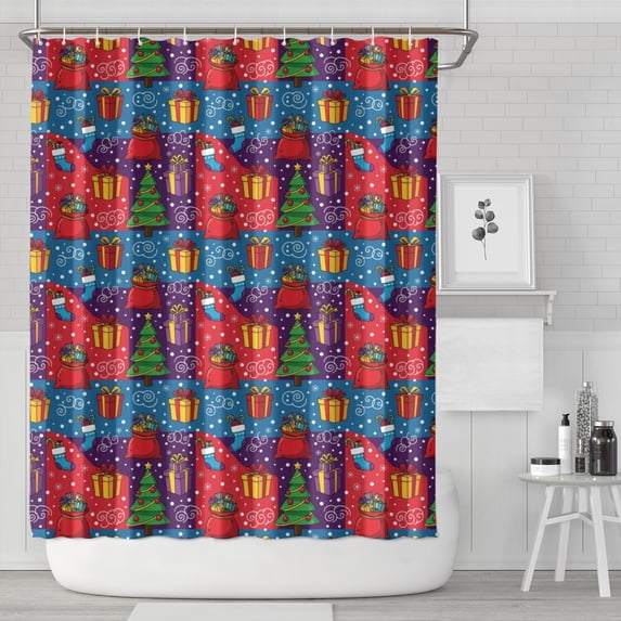 Basics Bathroom Shower Curtain, Water Resistant Fabric with Grommets ...