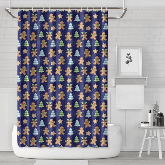 Basics Bathroom Shower Curtain, Water Resistant Fabric with Grommets ...