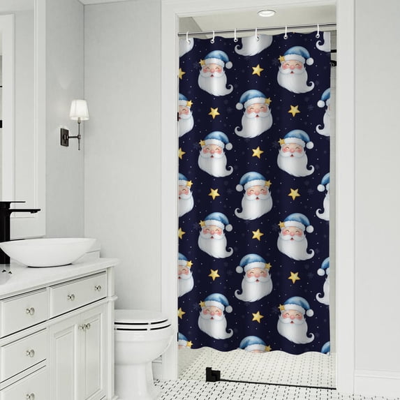 Basics Bathroom Shower Curtain, Water Resistant Fabric with Grommets ...
