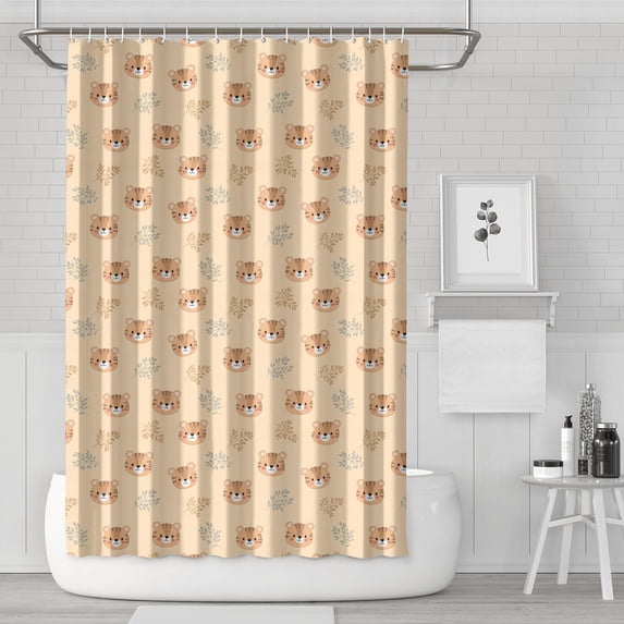 Basics Bathroom Shower Curtain, Water Resistant Fabric with Grommets ...