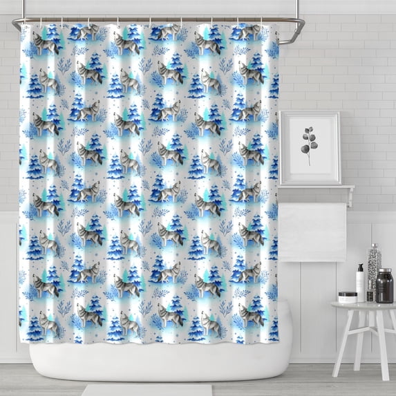 Basics Bathroom Shower Curtain, Water Resistant Fabric with Grommets ...