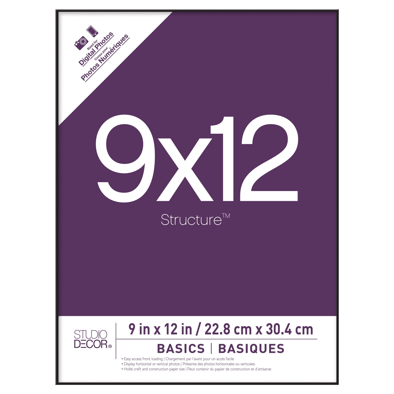 Studio Decor Black Picture Frame with Hanging and Display Options for ...