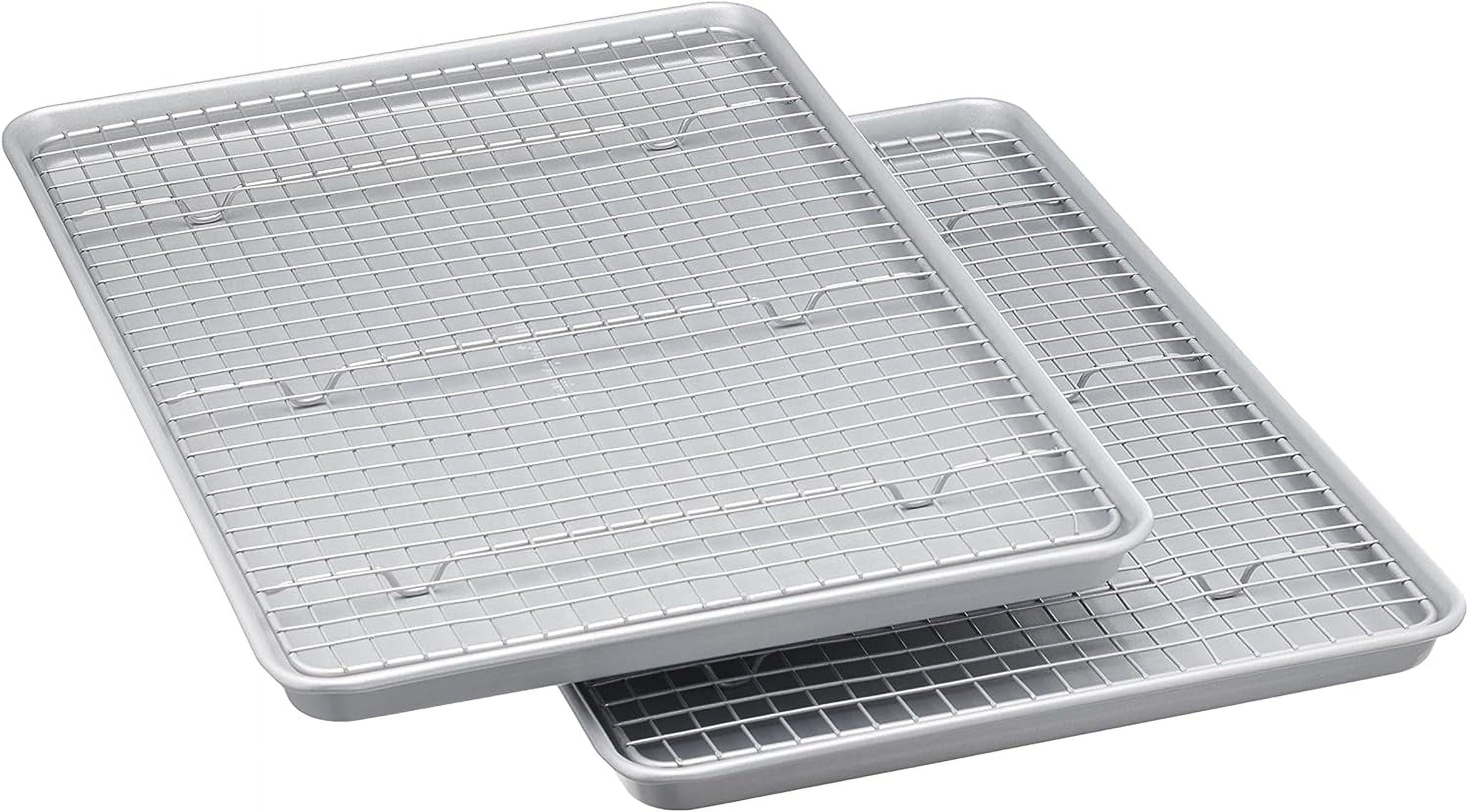 Basics Ceramic Nonstick Baking Sheets & Cooling Rack Set, Non-Toxic ...