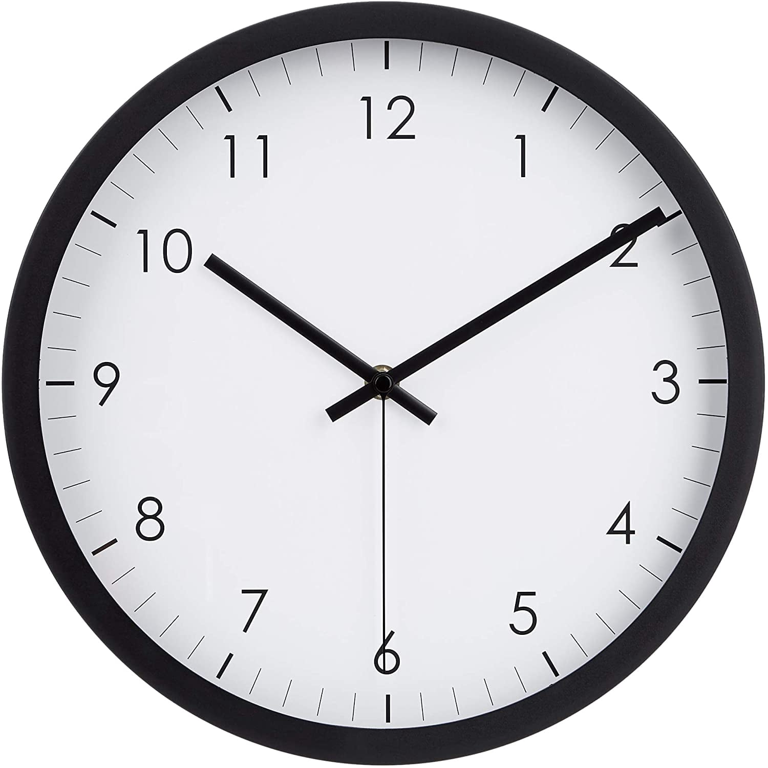 Basics Classic 30 cm Easy Read Silent Battery-Operated Round Wall Clock ...