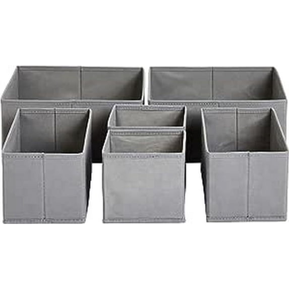 Basics Collapsible Cloth Drawer Organizer Boxes for Socks, Underwear ...