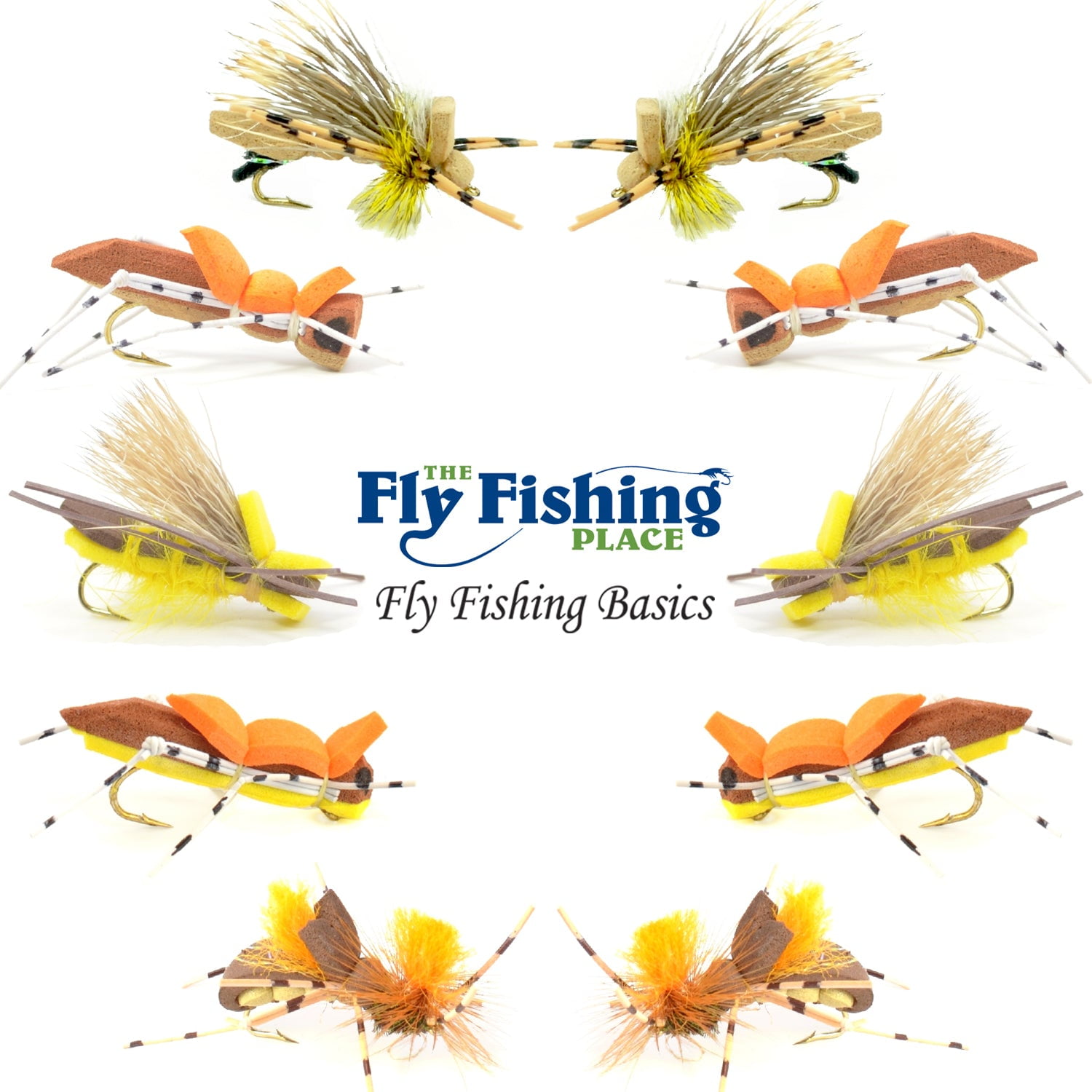 Basics Collection - Foam Hoppers Dry Fly Assortment - 10 Dry Fishing ...