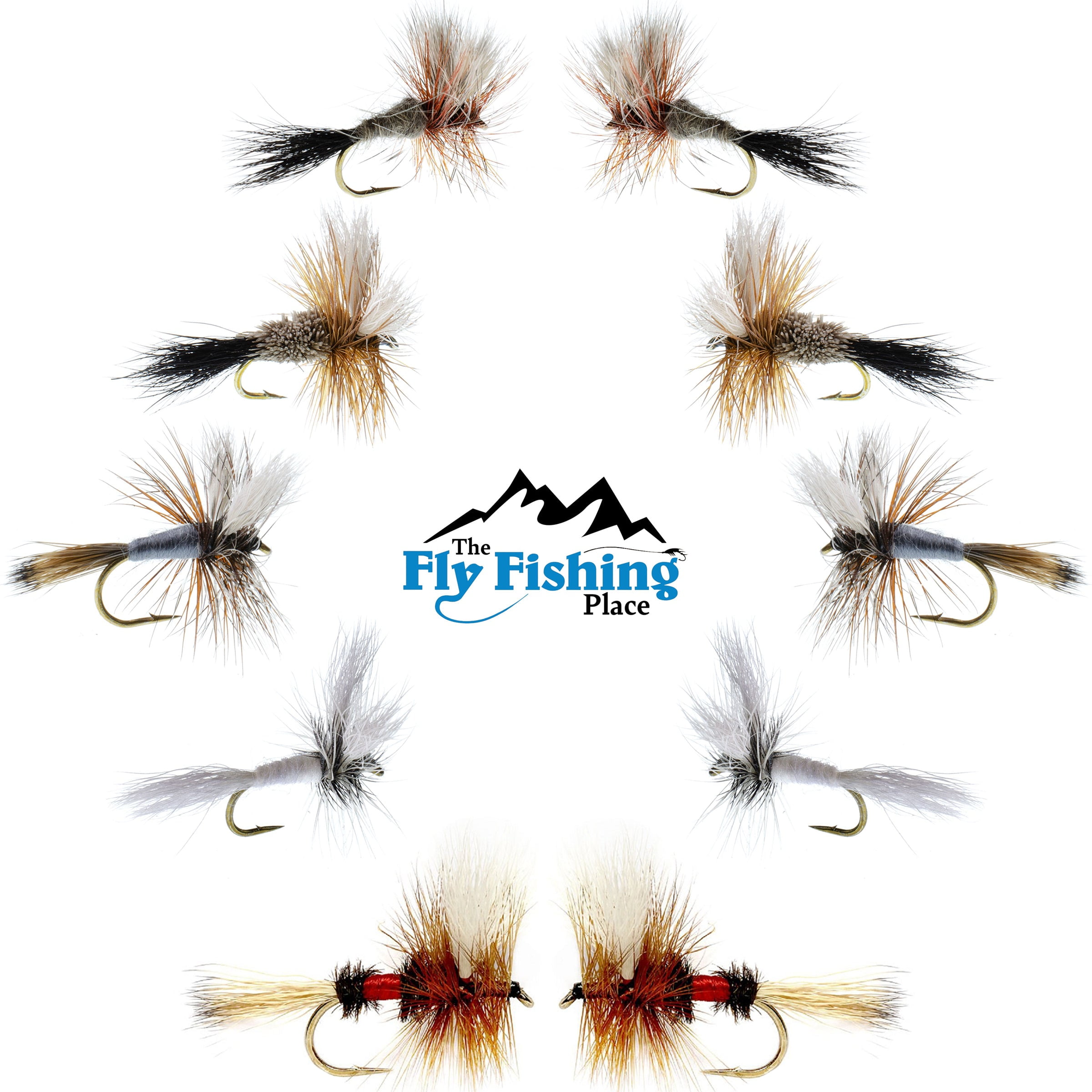 Basics Collection - Wulff Dry Fly Assortment - 10 Dry Fishing Flies - 5 ...